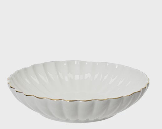 Golden Edge Fluted Pasta Bowl – KindleHouse