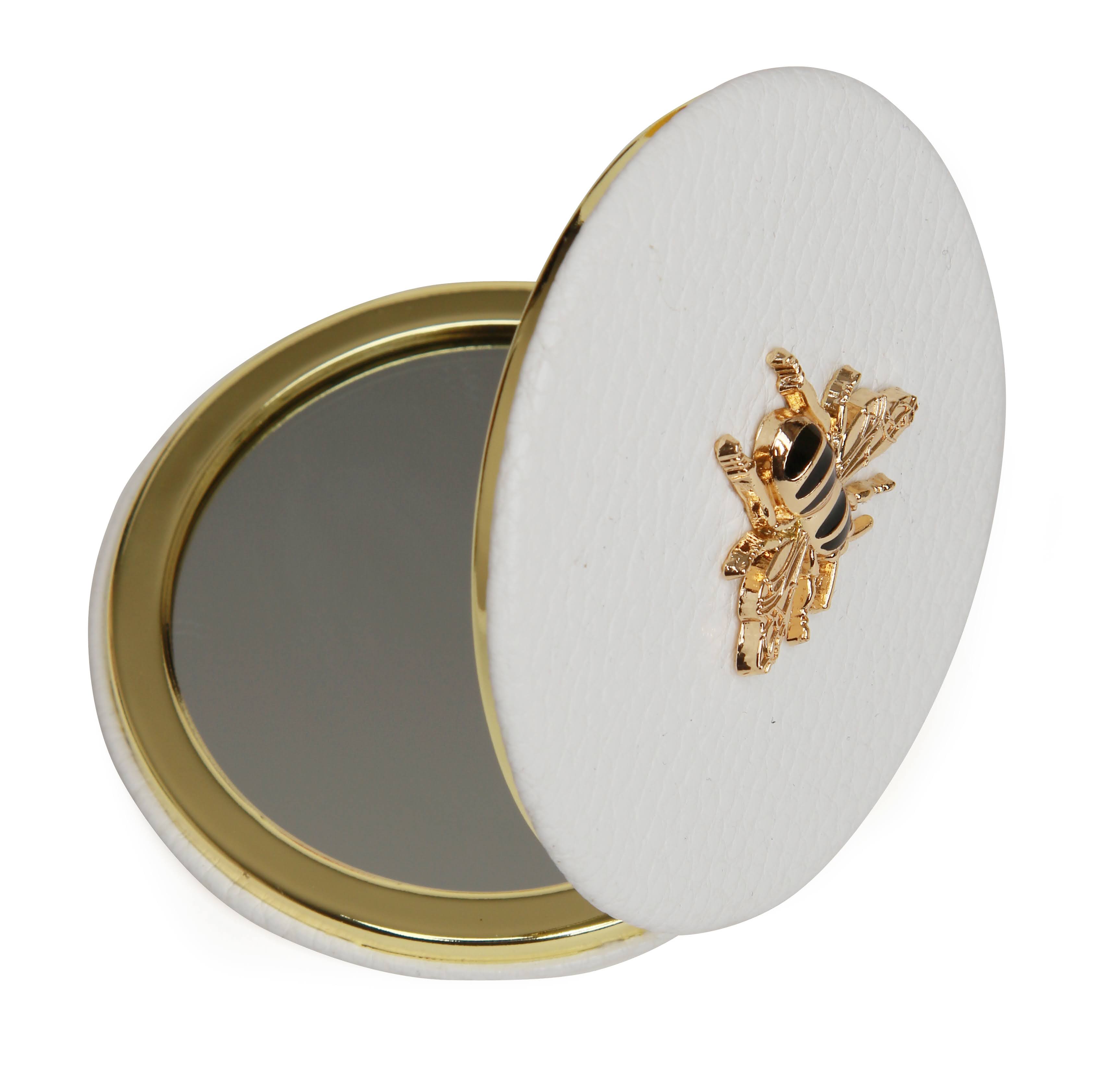 Alice Wheeler Round Compact Mirror - White – KindleHouse
