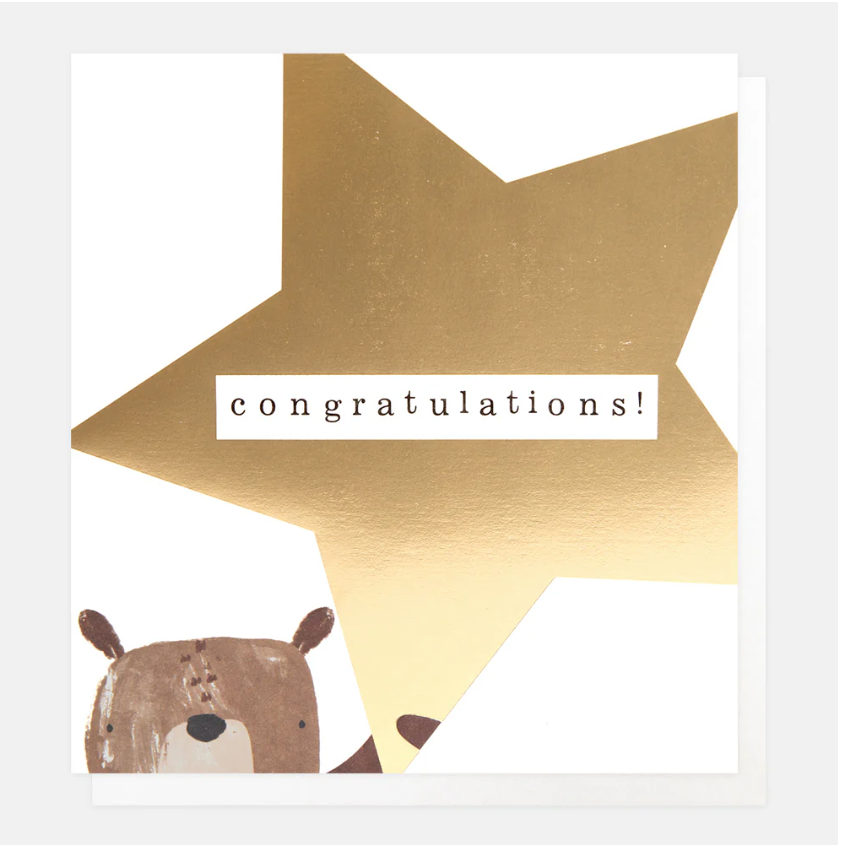 Caroline Gardner Bear & Gold Star Congratulations Greetings Card ...