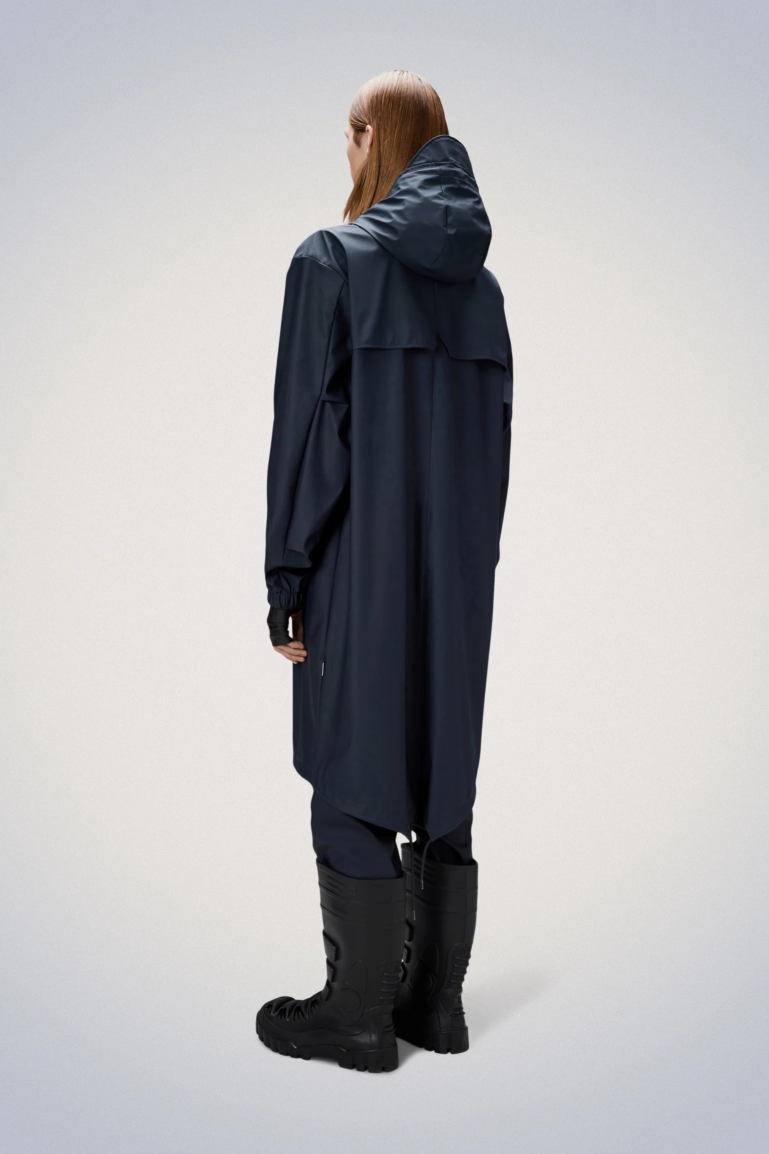 Rains Long Fishtail Parka Jacket - Navy – KindleHouse