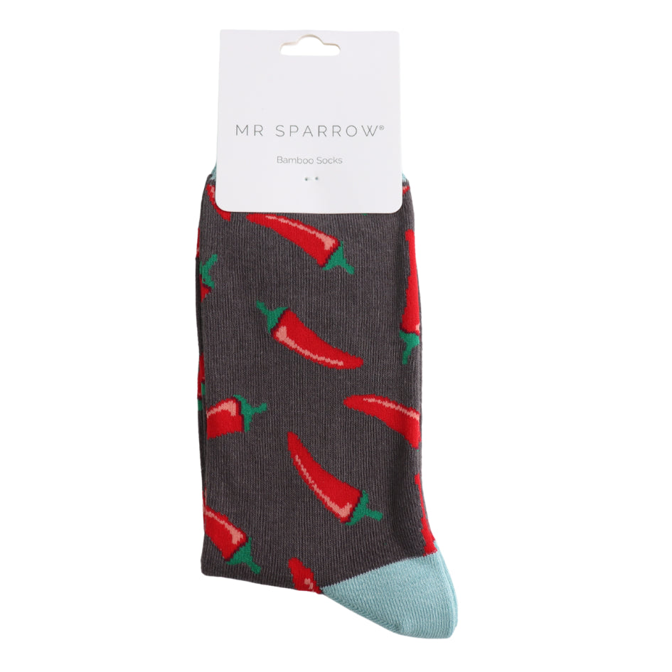 Mr Sparrow Chilli Socks - Charcoal – KindleHouse