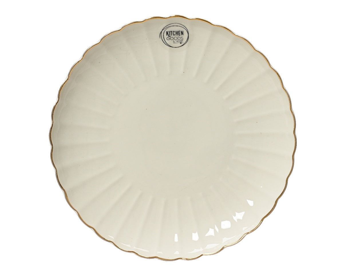 Golden Edge Fluted Breakfast Plate – KindleHouse